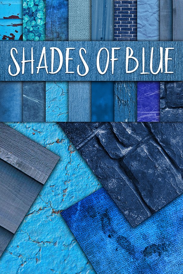 Shades of Blue Digital Paper Textures