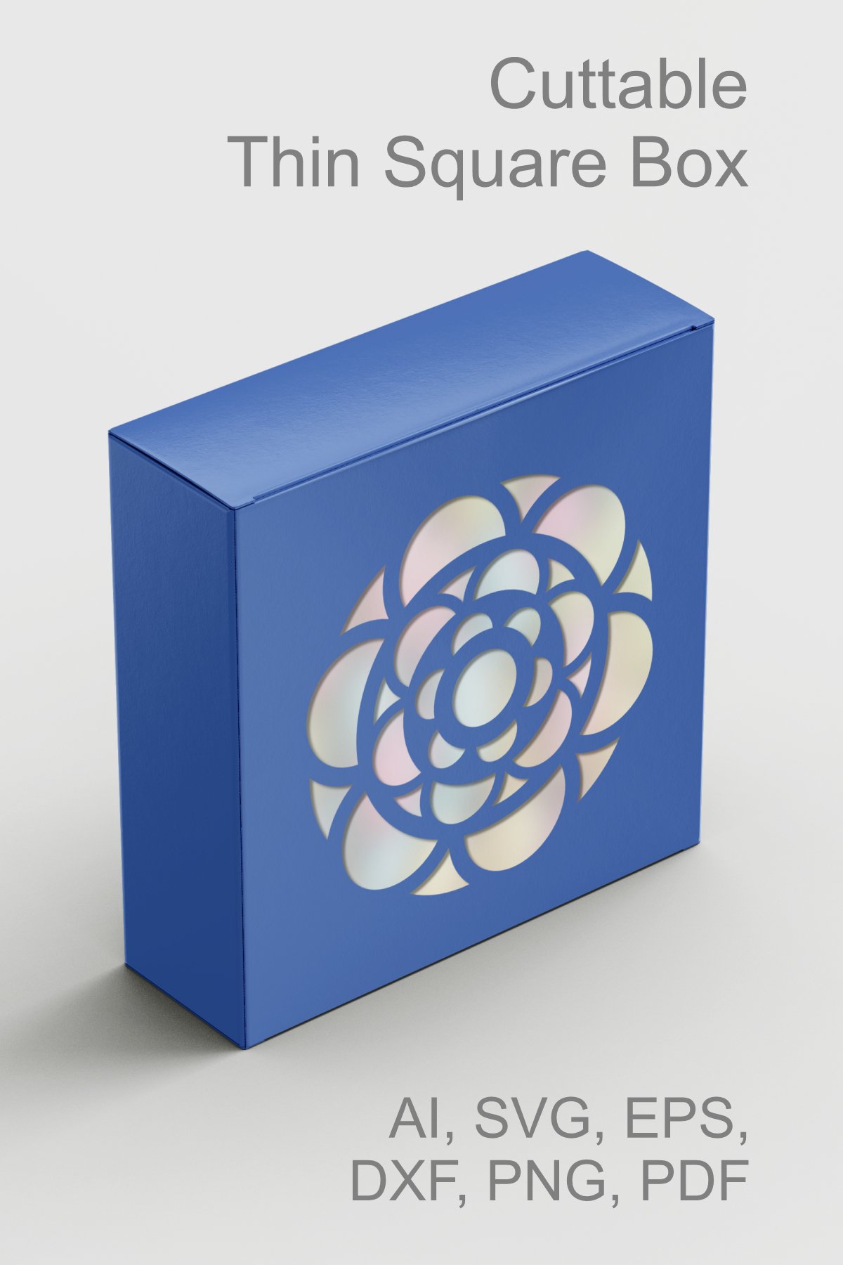 Modern Rose Window Thin Square Favor Box Paper Cut Template