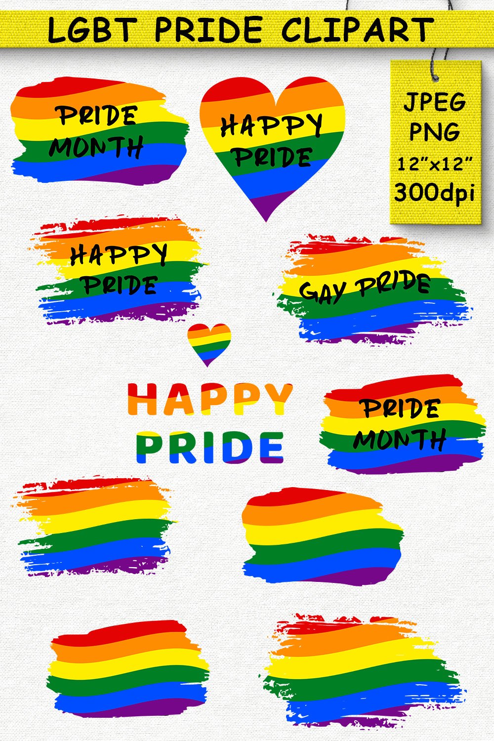 LGBT PRIDE CLIPART, Sublimation Design, Pride Month