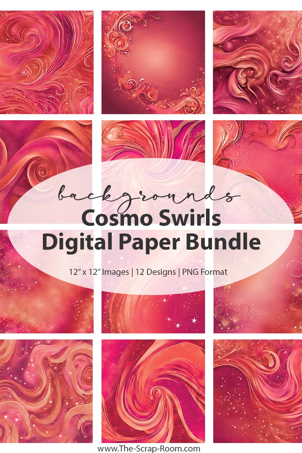 Digital Paper, textures, pattern, printable: Raspberry swirl