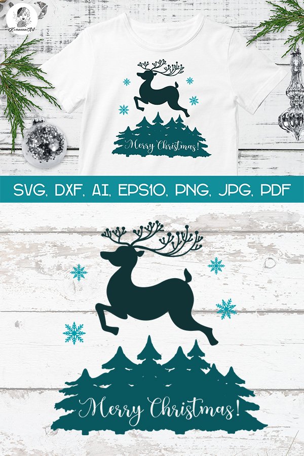 Deer Christmas SVG / Merry Christmas SVG Cut Files