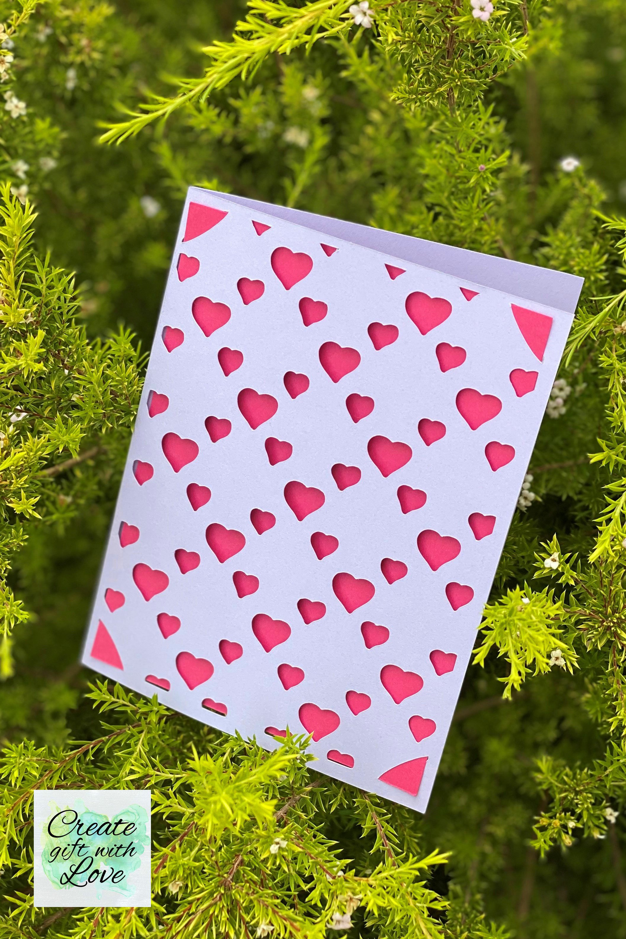 Card SVG template cutting file with Flowers tulips.