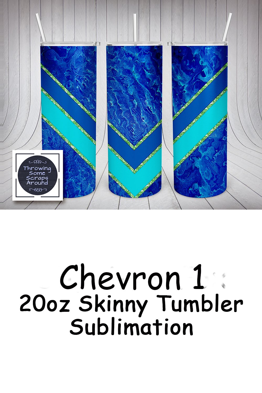 Bold masculine blue chevron design for 20oz Skinny Tumbler