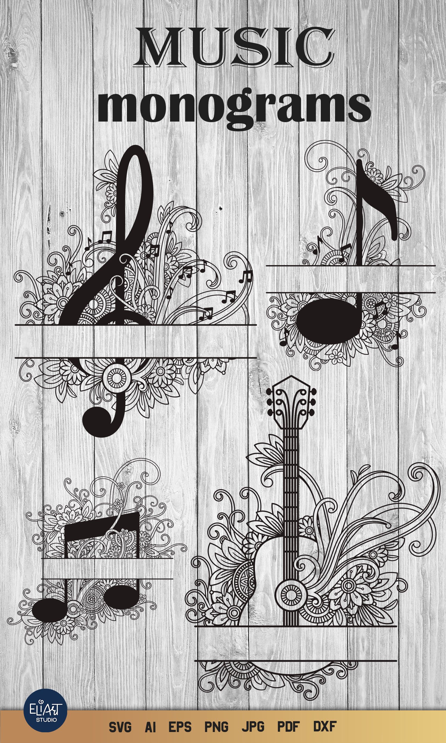Music Monogram Bundle for Cutting Machines