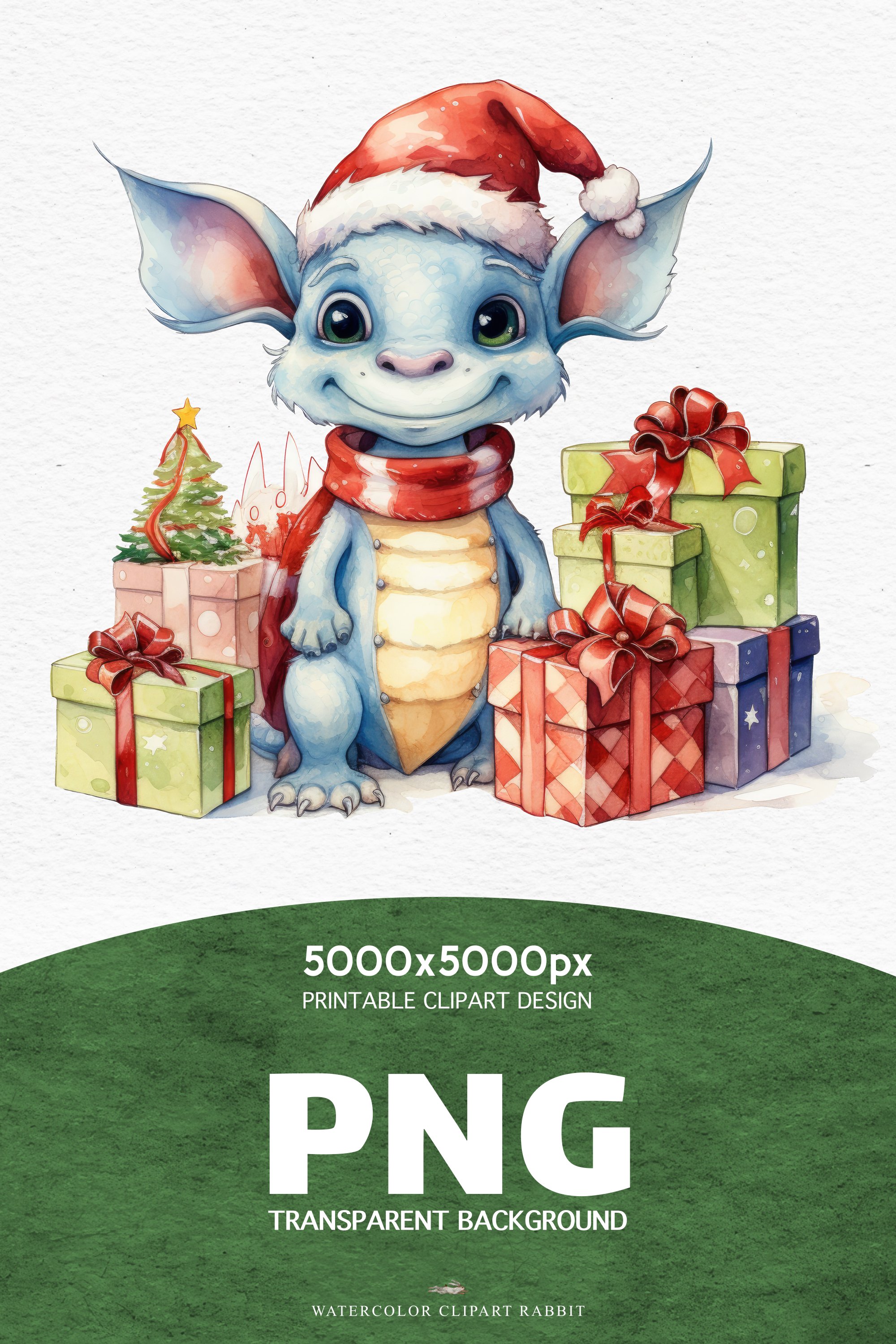 Christmas Baby Dragon Winter New Year Clipart PNG Fairy Tale