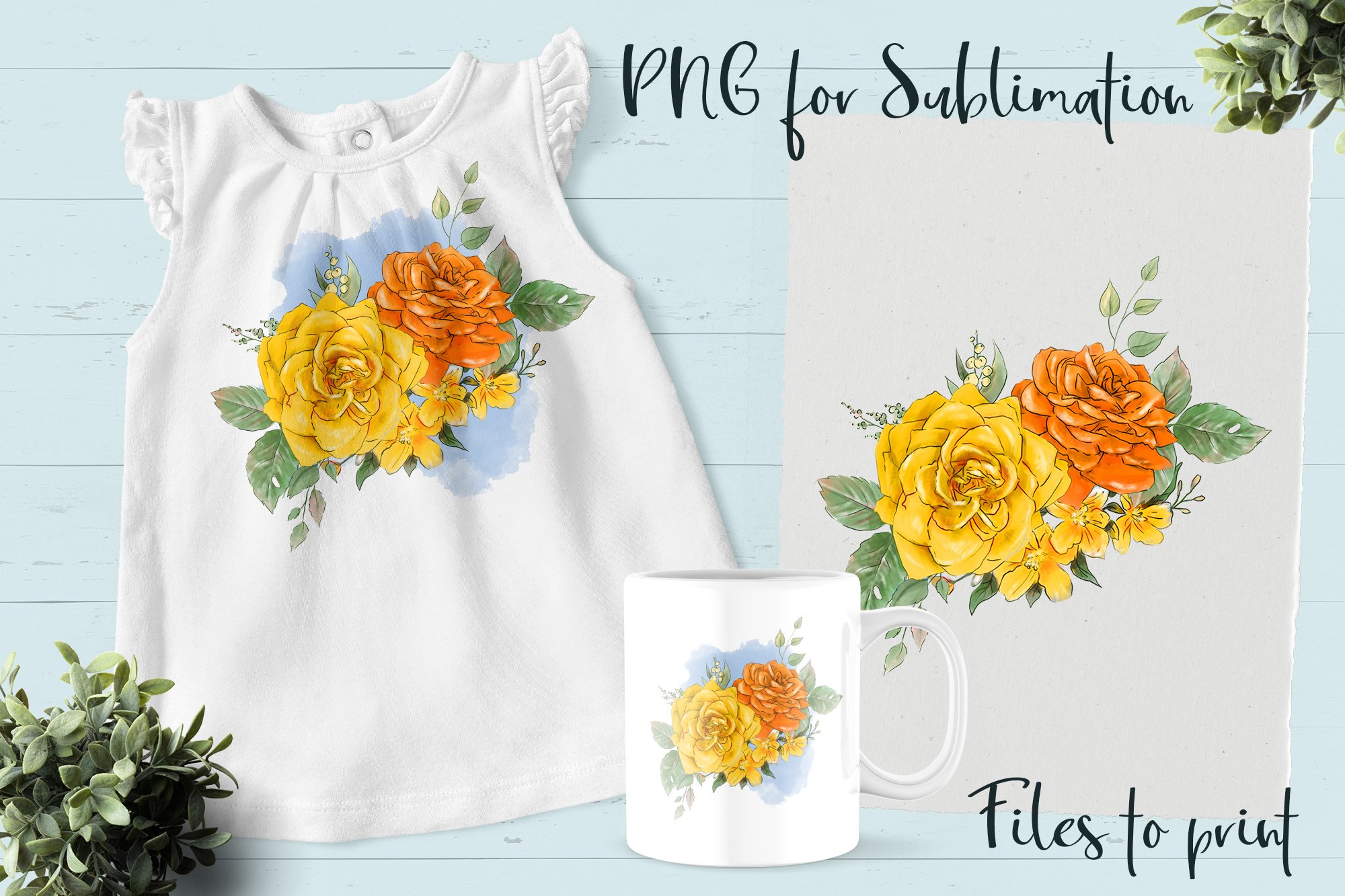 Flowers sublimation. Design for printing. (1656369)