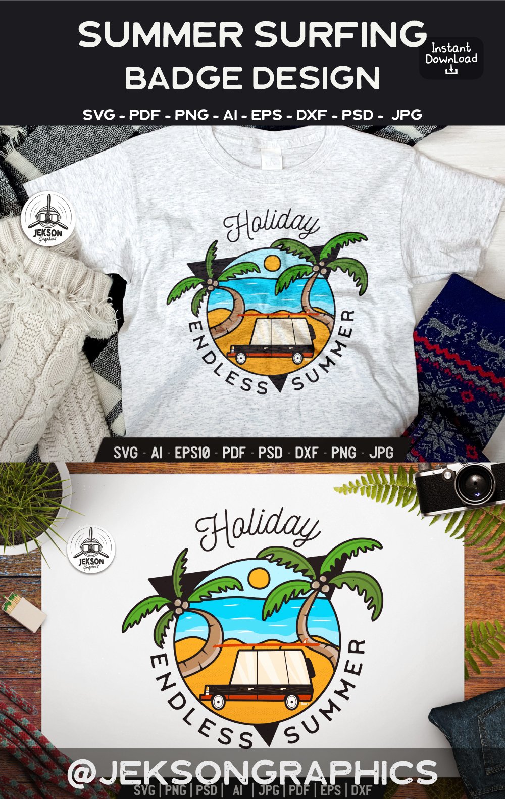 Summer Sublimation T Shirt Design - Endless Holiday DXF PNG