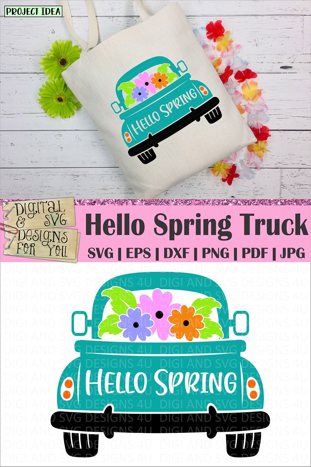 Hello Spring Truck | Spring SVG | Truck SVG | Hello Spring