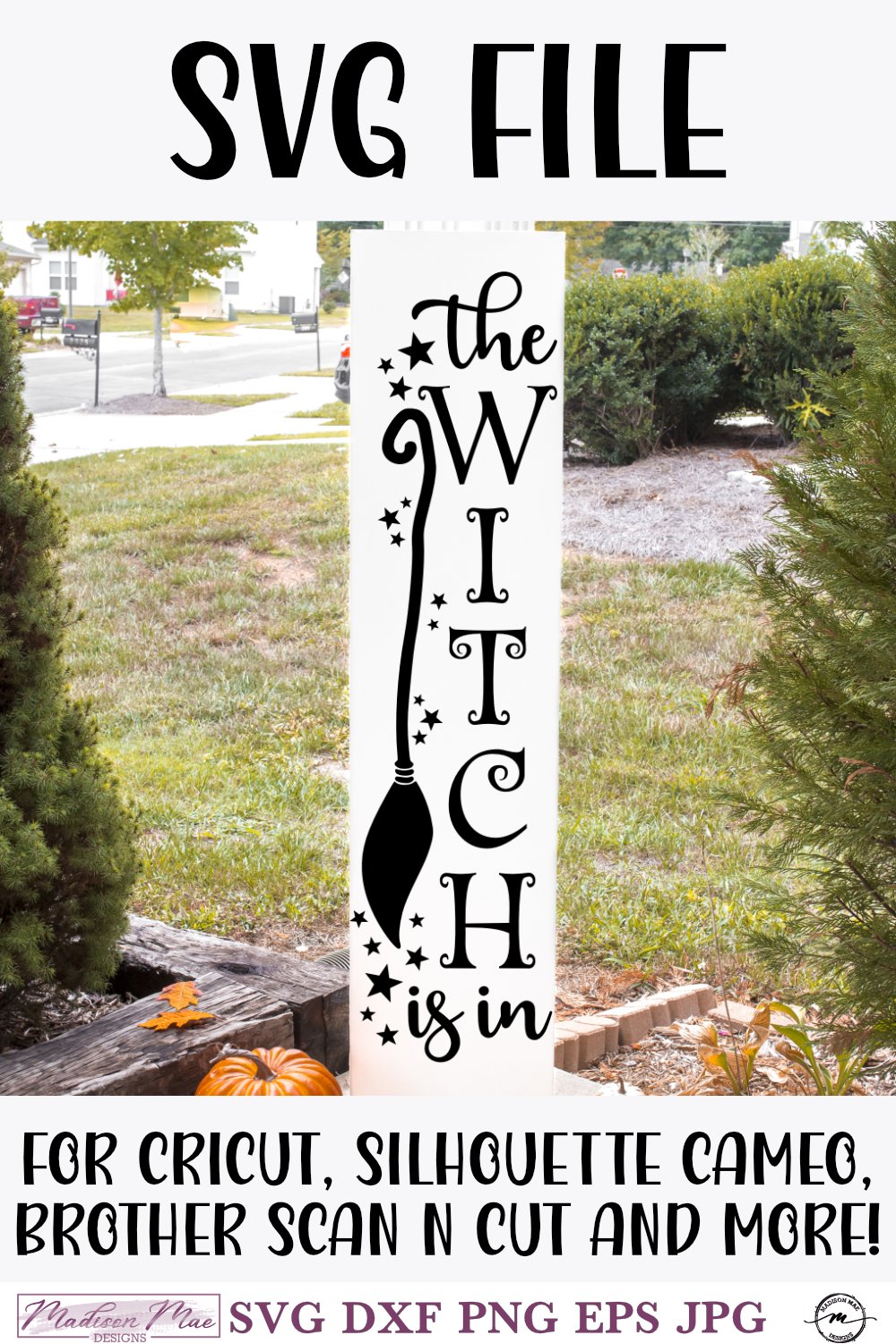 Halloween Witch Vertical Sign SVG | The Witch is In SVG