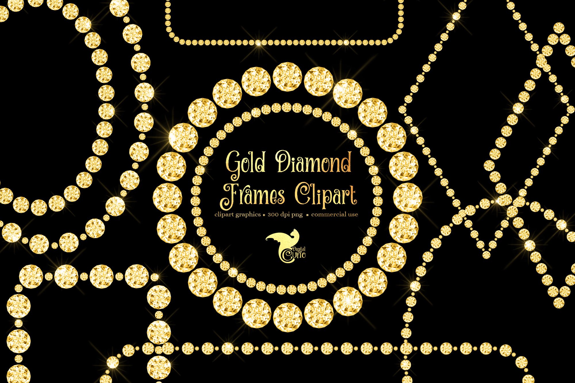 Gold Diamond Frames Clipart