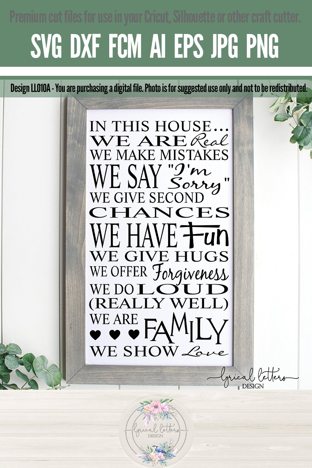 In This House Family Rules SVG LL010A