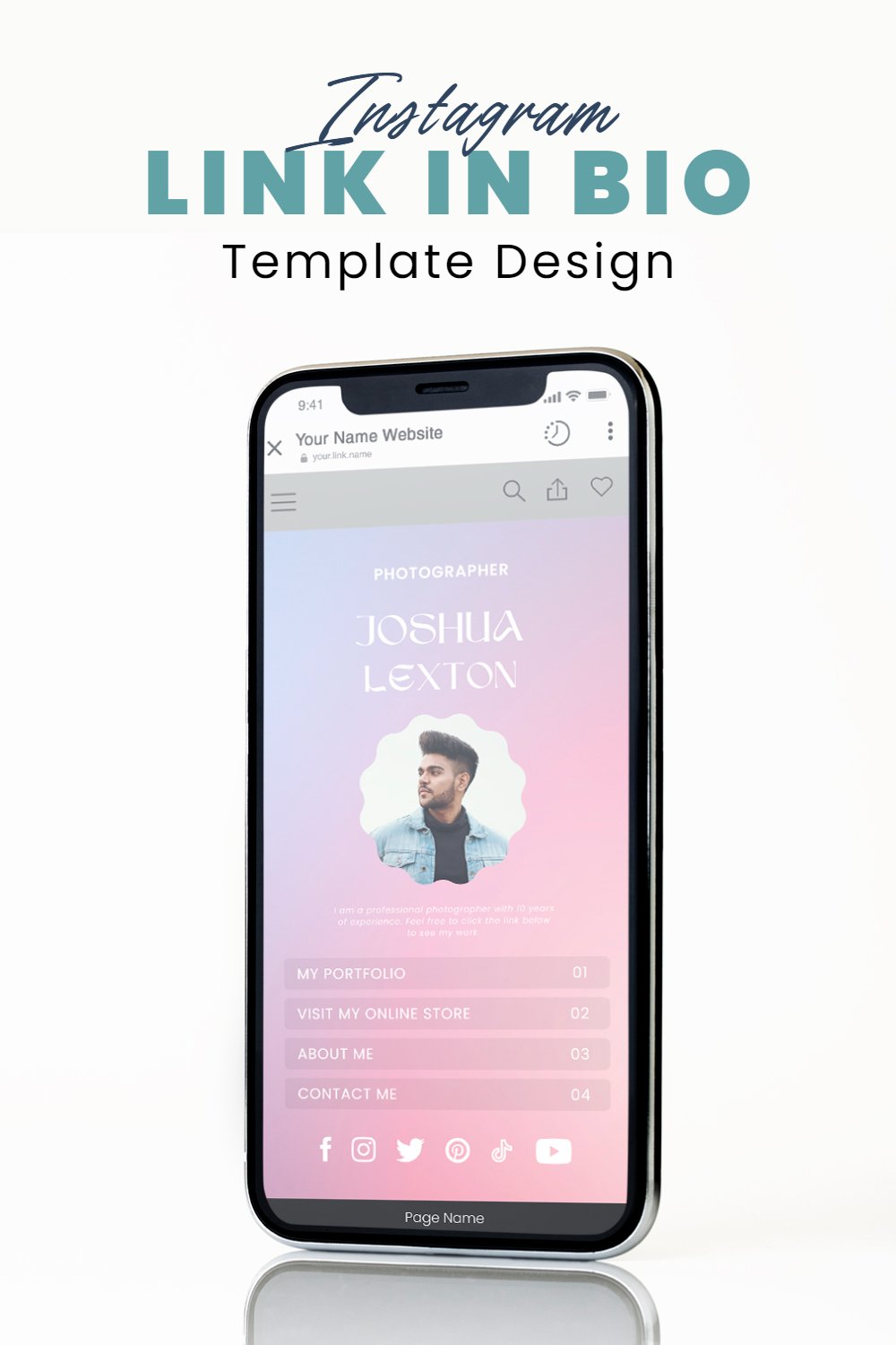 Instagram Link in Bio Page Template Design by Canva Vol. 01