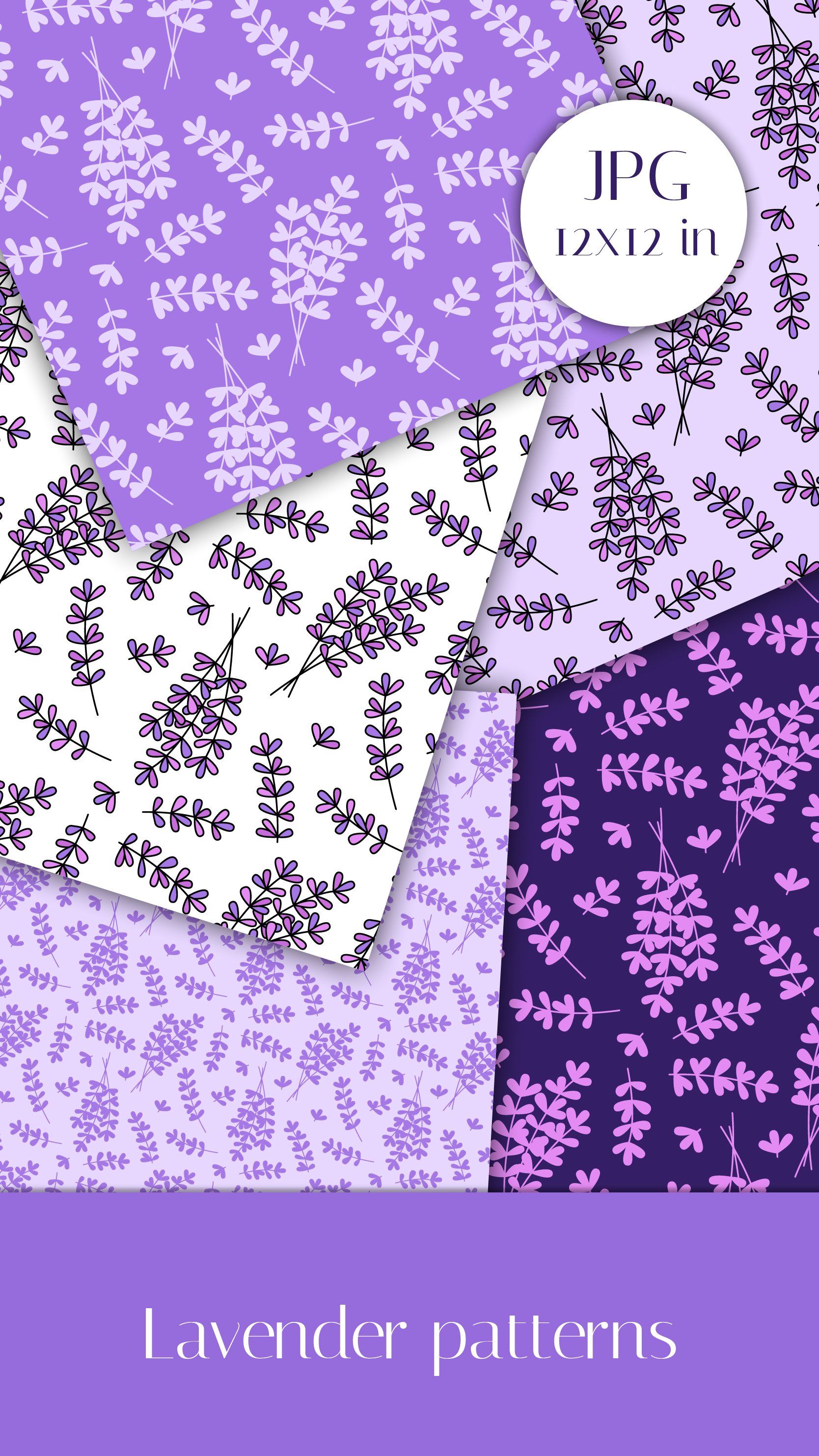 Lavender Flowers Digital Paper | Floral Patterns Collection