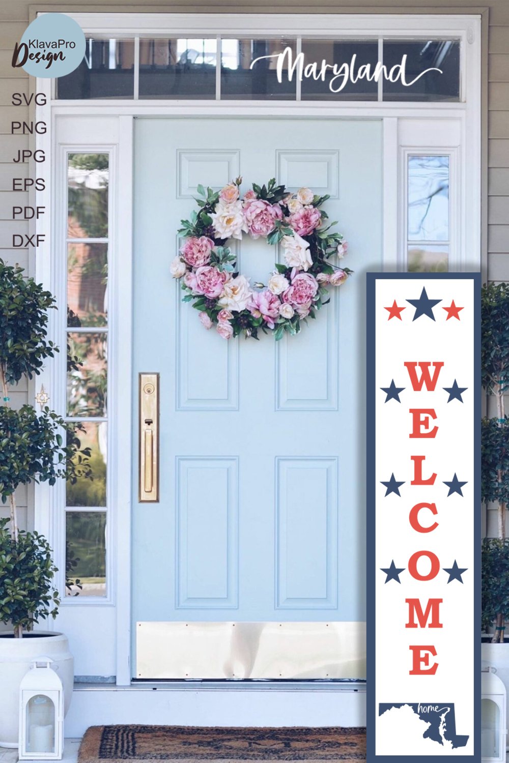 State of Maryland SVG. Keychain and Door Porch sign Template