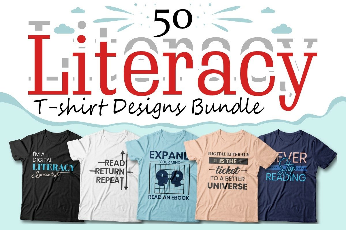 Literacy t-shirt designs bundle vector, Book lover quotes