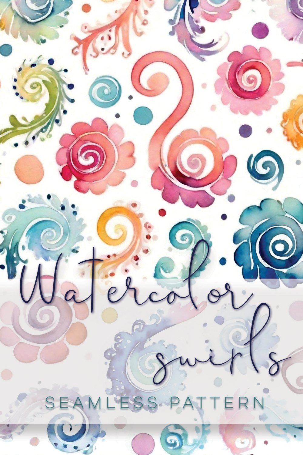 Watercolor swirls seamless pattern