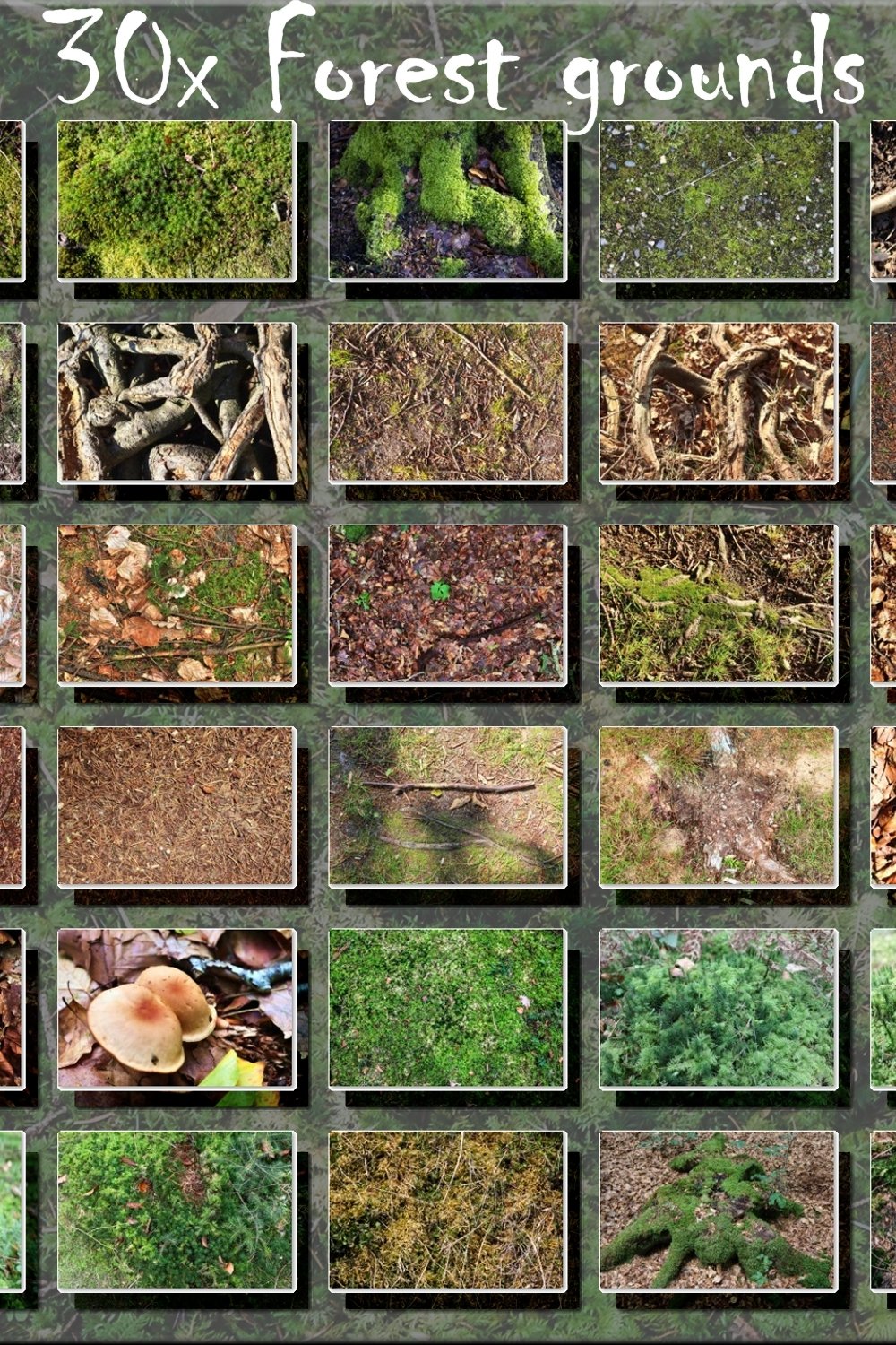 30x Autumn forest ground texture - backgrounds