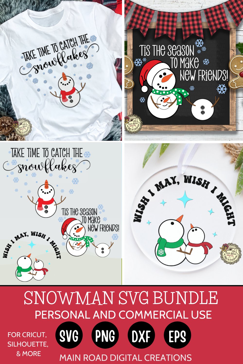 Snowman SVG Bundle-Snowflakes-Cute Snowmen Winter Designs