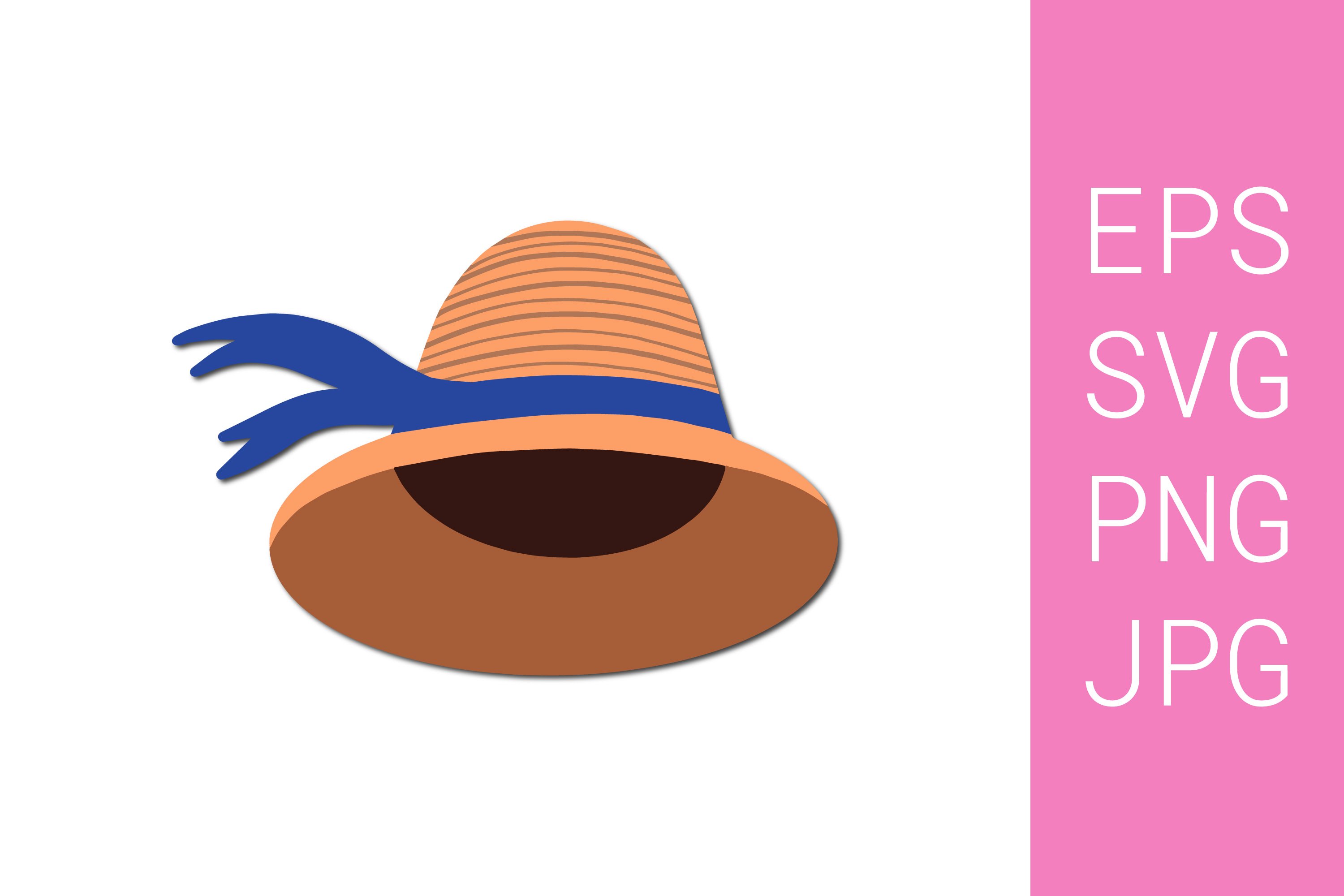 Elegant Summer Hat .Vector Illustration