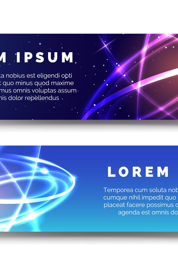 Abstract spiral in night sky banners