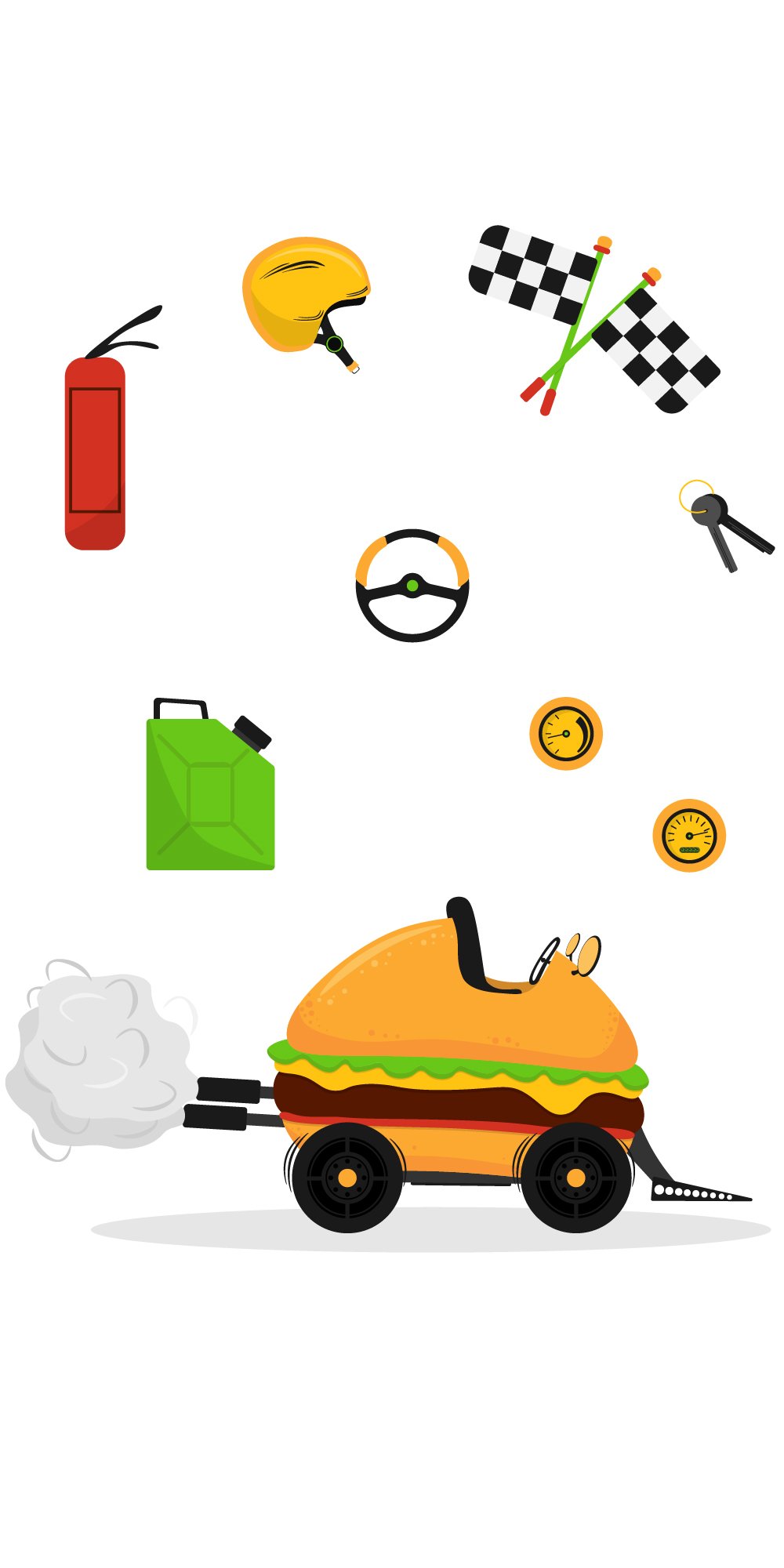 Car burger fast food truck with accessories