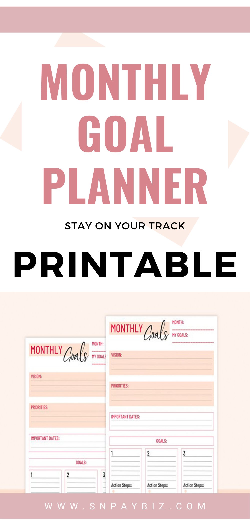 Monthly Goal Planner | Monthly Goal Tracker | To Do List