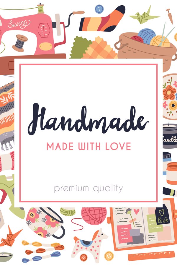 Handmade crafts. Art accessories and materials, hobby tools,