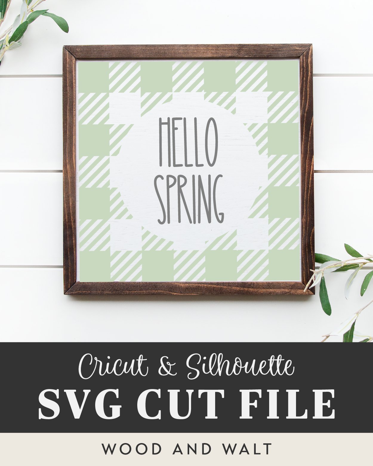 Hello Spring Sign for Cricut & Silhouette Cutting Machines