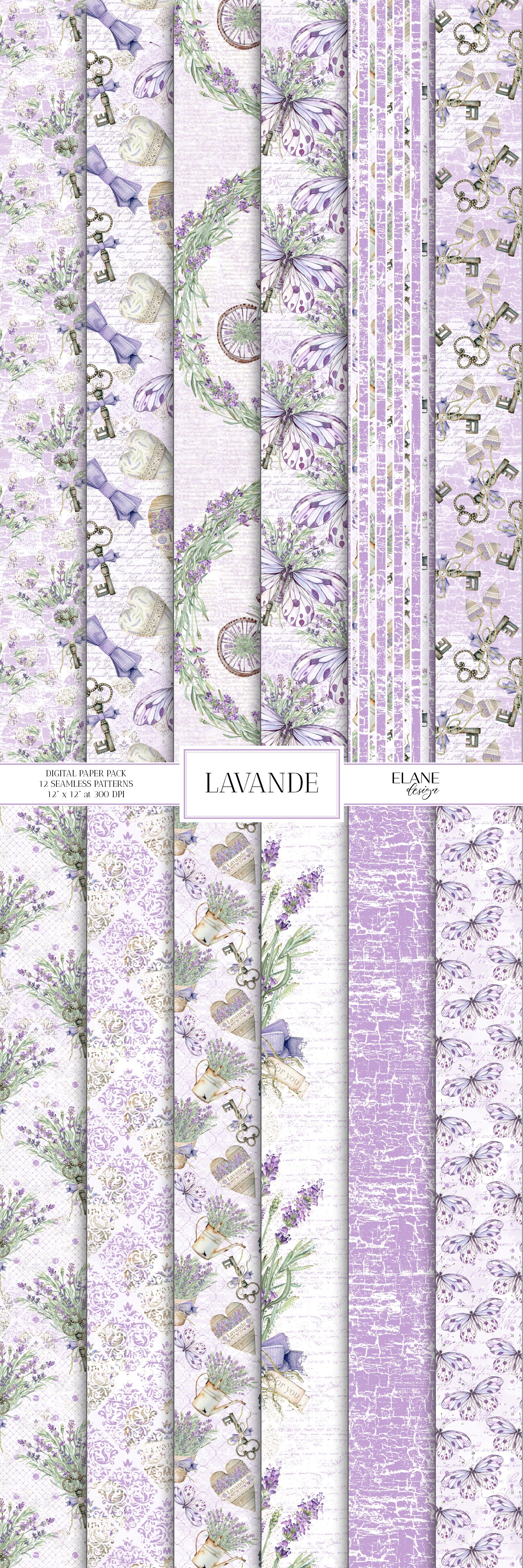 Lavender Digital Paper, Provence Scrapbook Paper (4127278)
