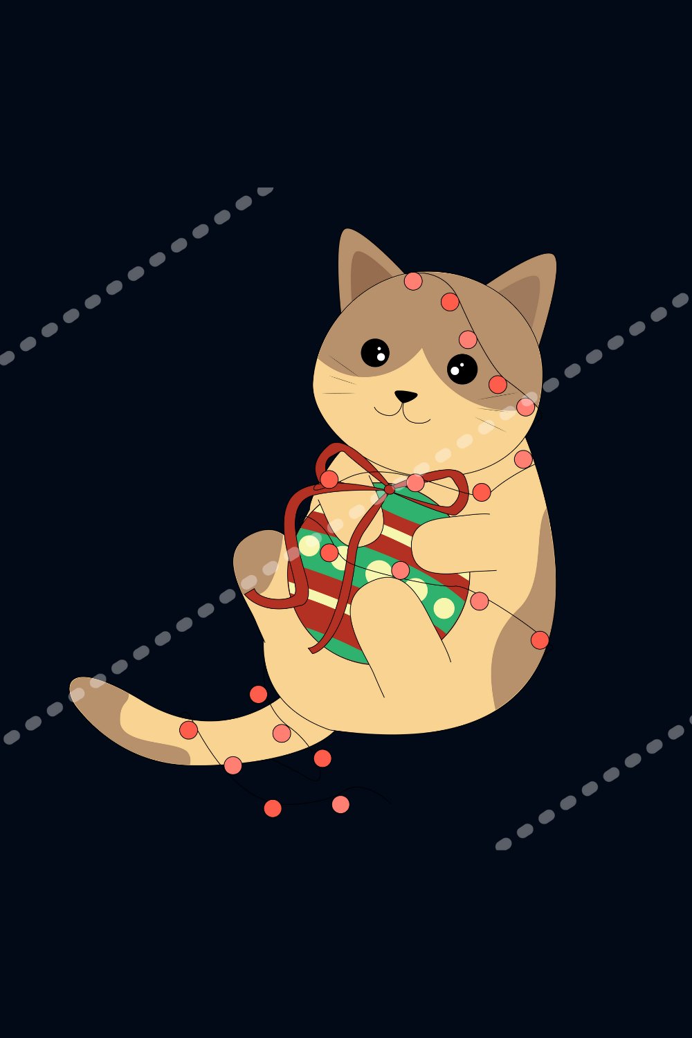 Christmas Cat Illustration | Cat Vector (918647)