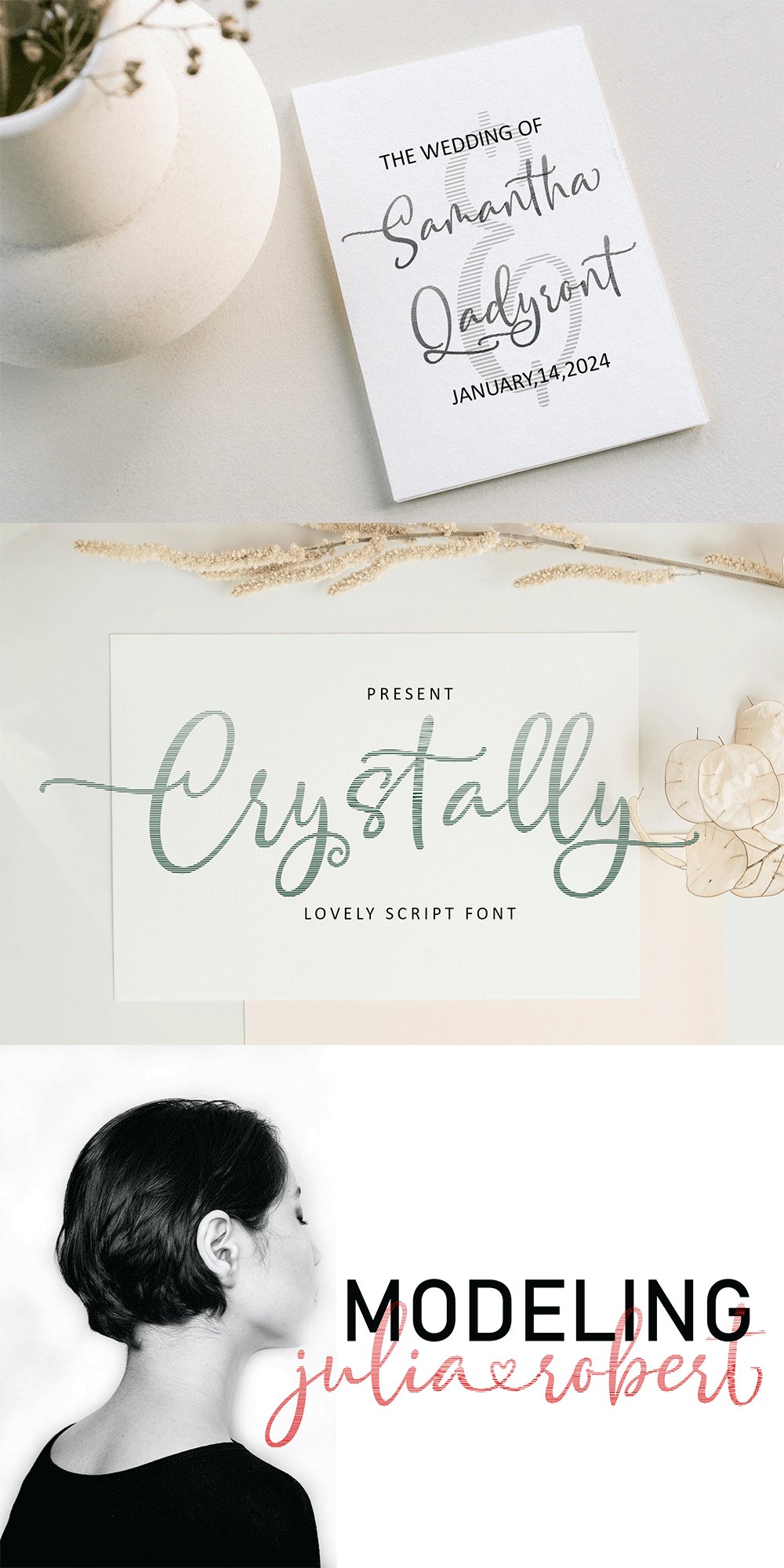 Crystally Gradient Slant Calligraphy
