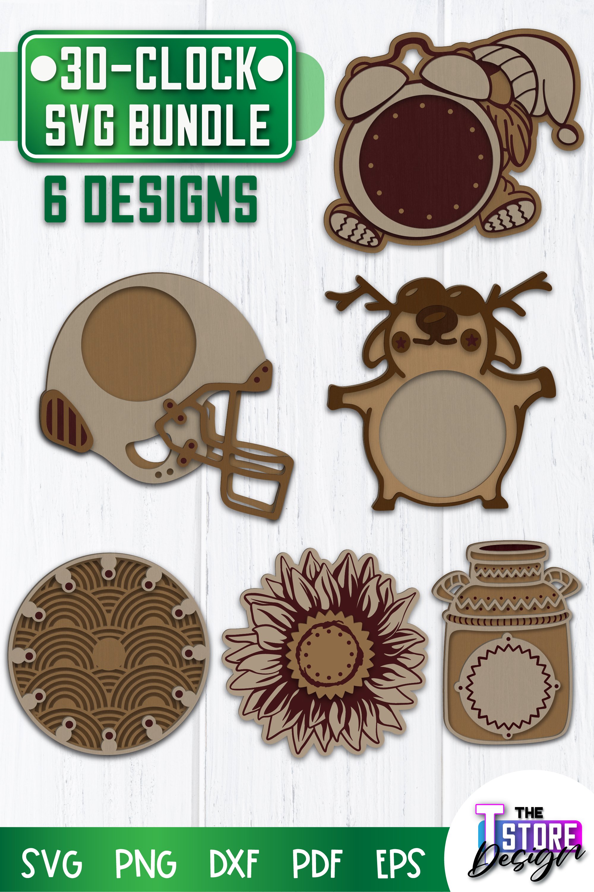 3D Clock SVG Bundle | 3D Clock Laser Cut | CNC Files