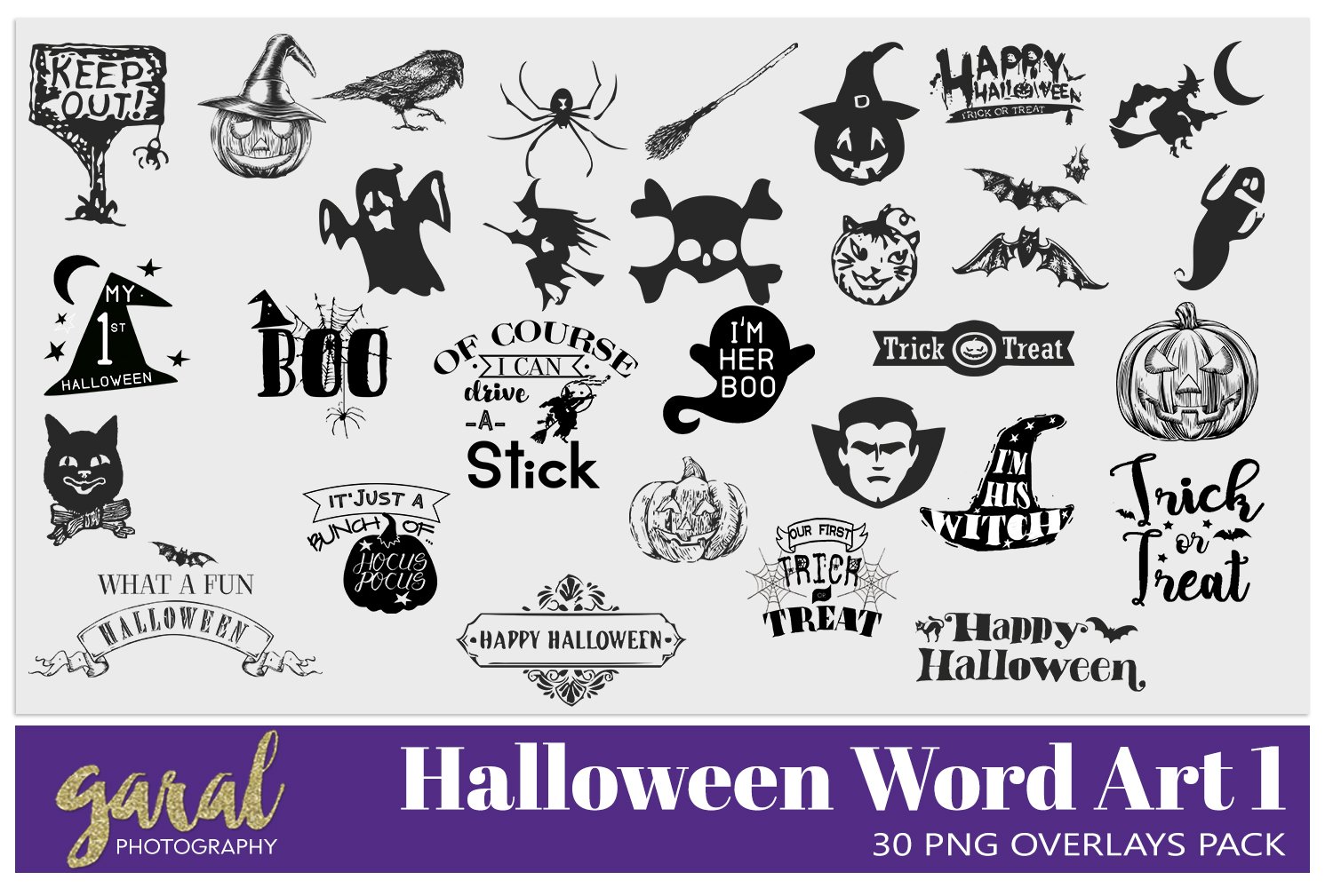 30 Halloween Word Art and Clipart 1