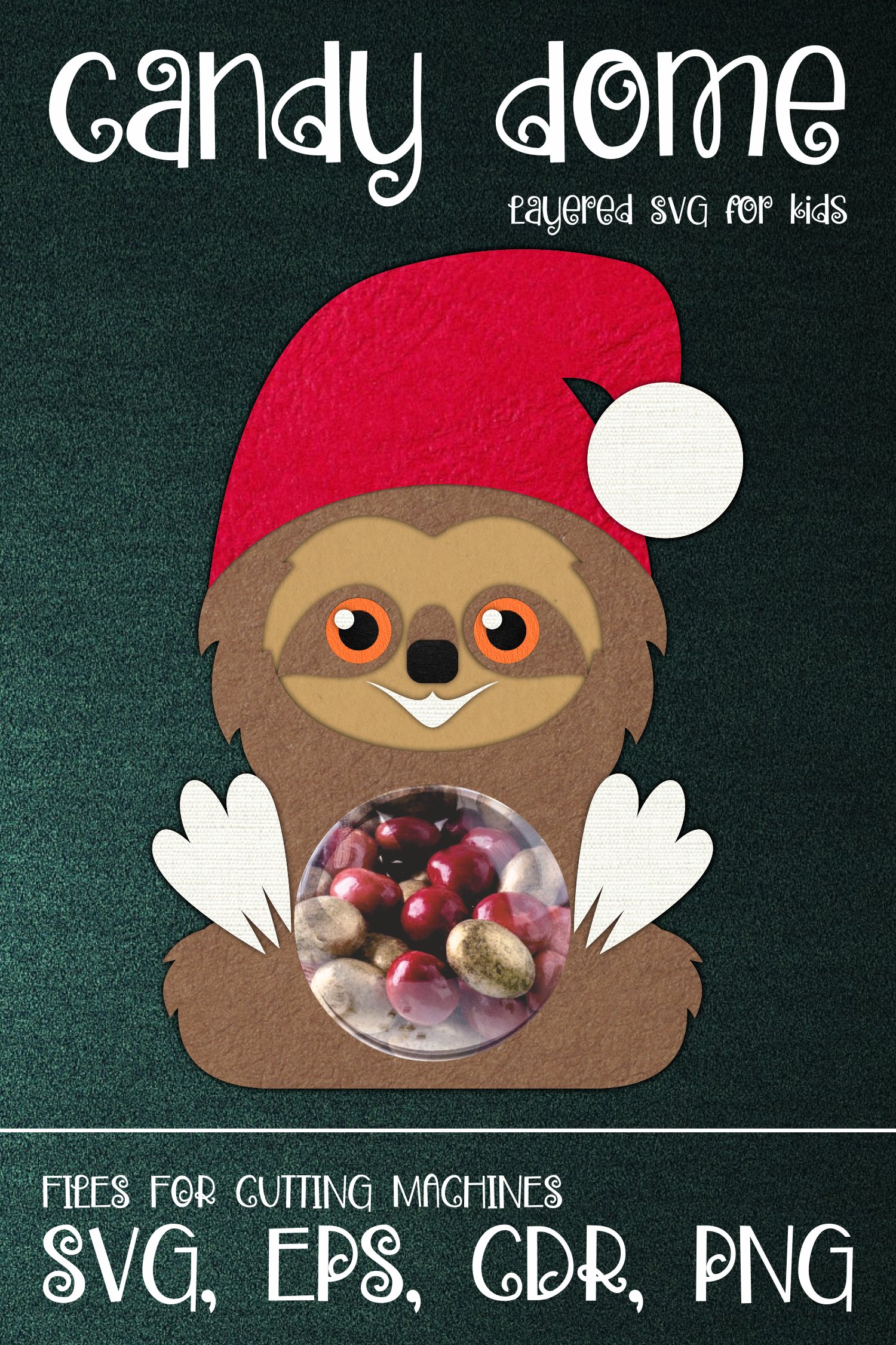 Sloth Candy Dome | Christmas Paper Craft Template