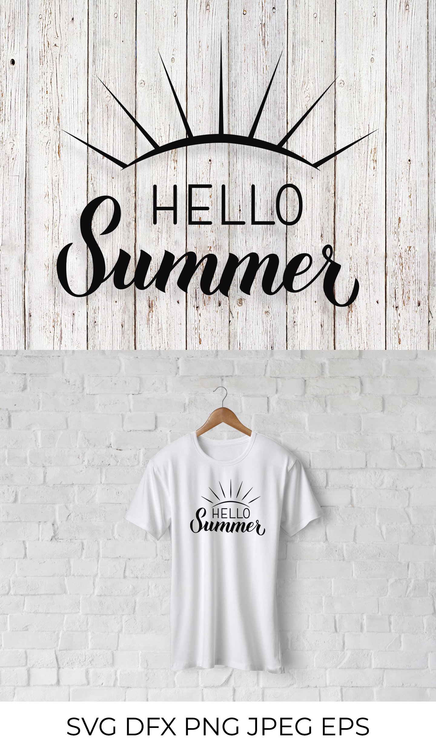 Hello summer calligraphy hand lettering SVG (735957)