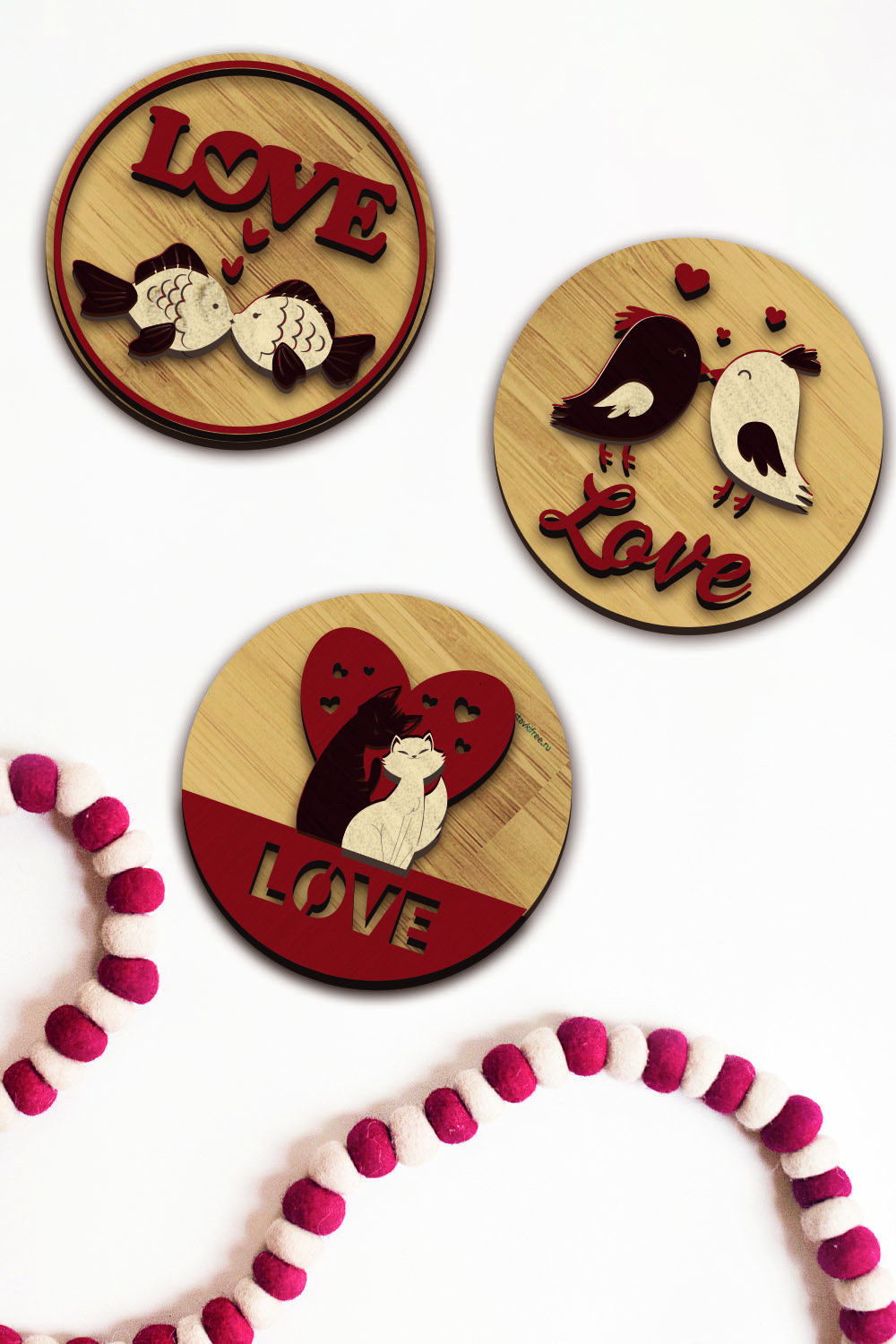 Decorative Love Wall Panels, Multilayer Templates