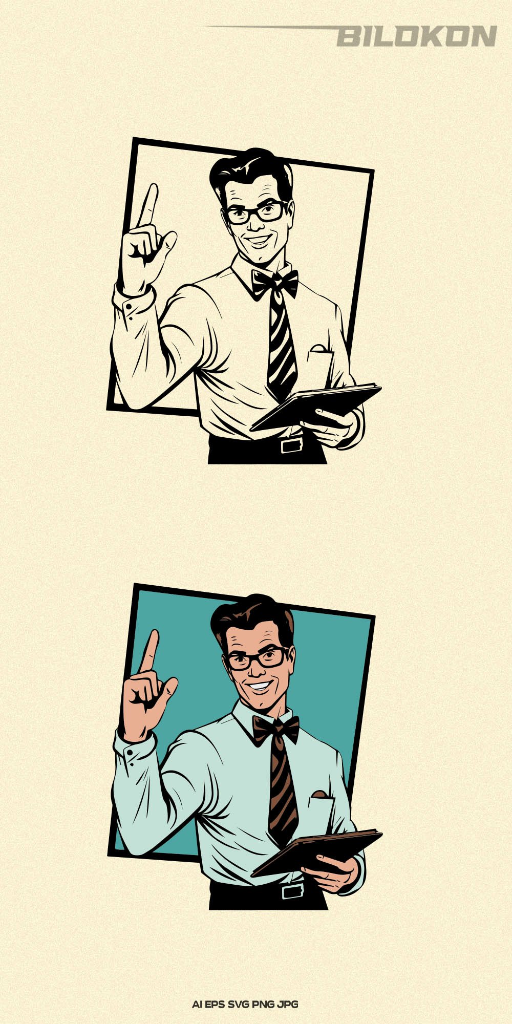 Teacher man, Vintage School teacher Vector, SVG (2728666)