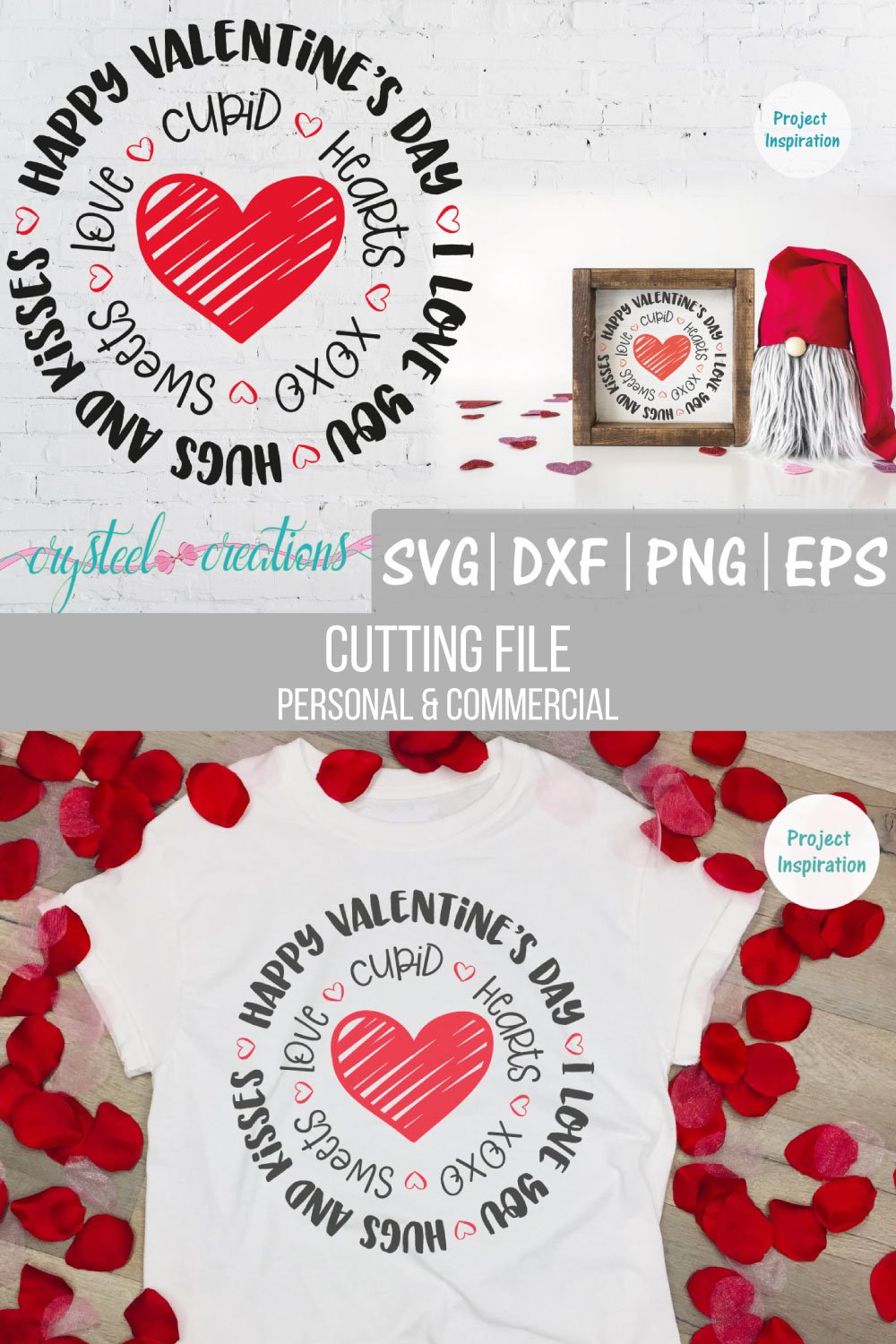 Valentine Circle SVG, DXF, PNG, EPS