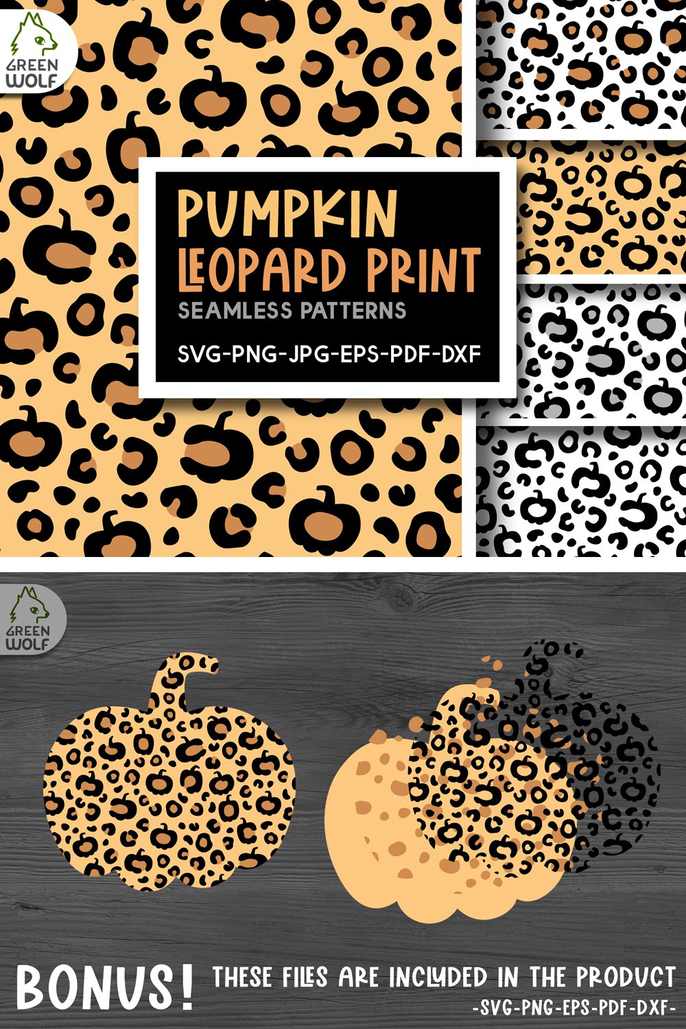 Pumpkin leopard print svg Fall pattern Leopard (1491315)