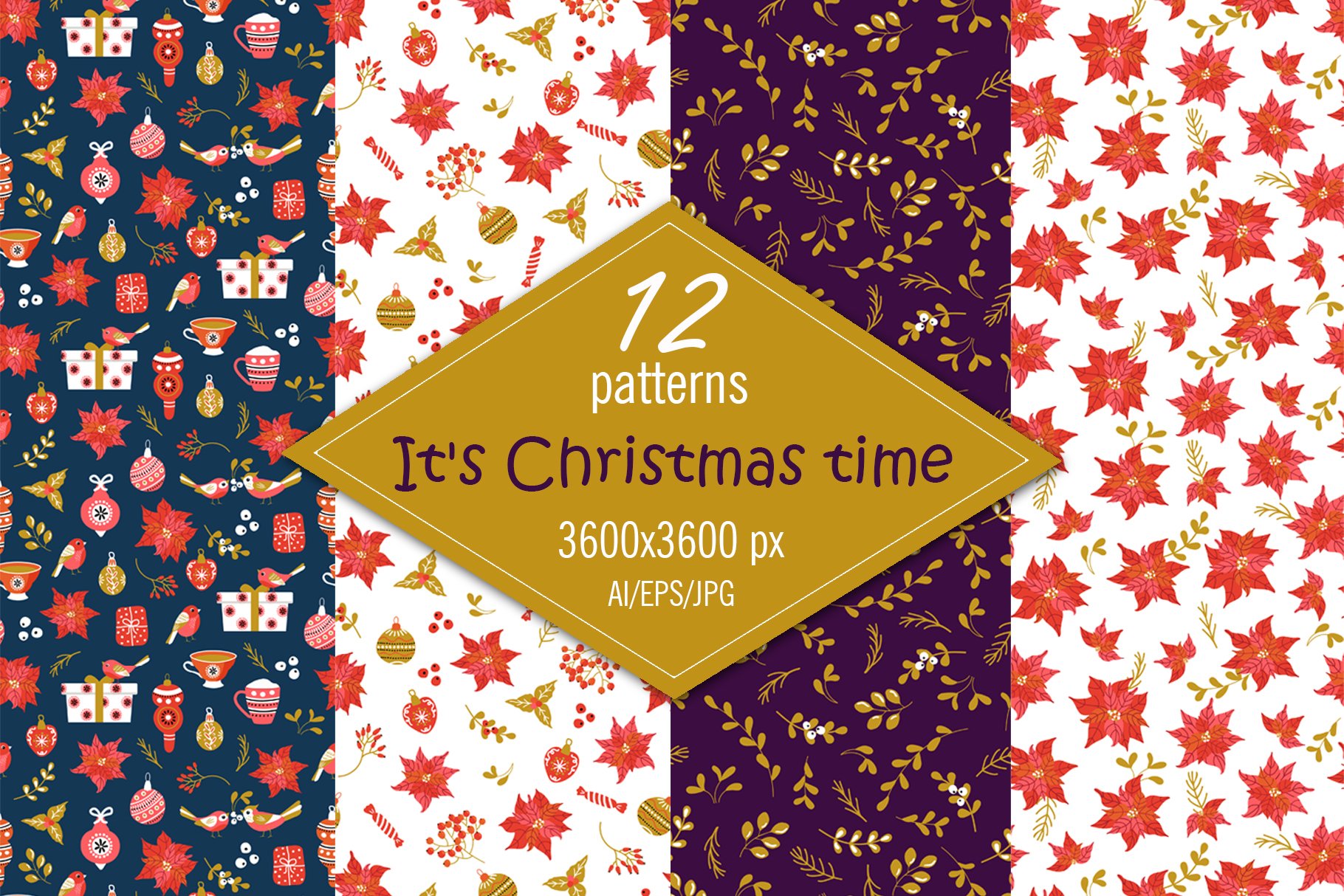 It's Christmas time - digital paper/seamless patterns