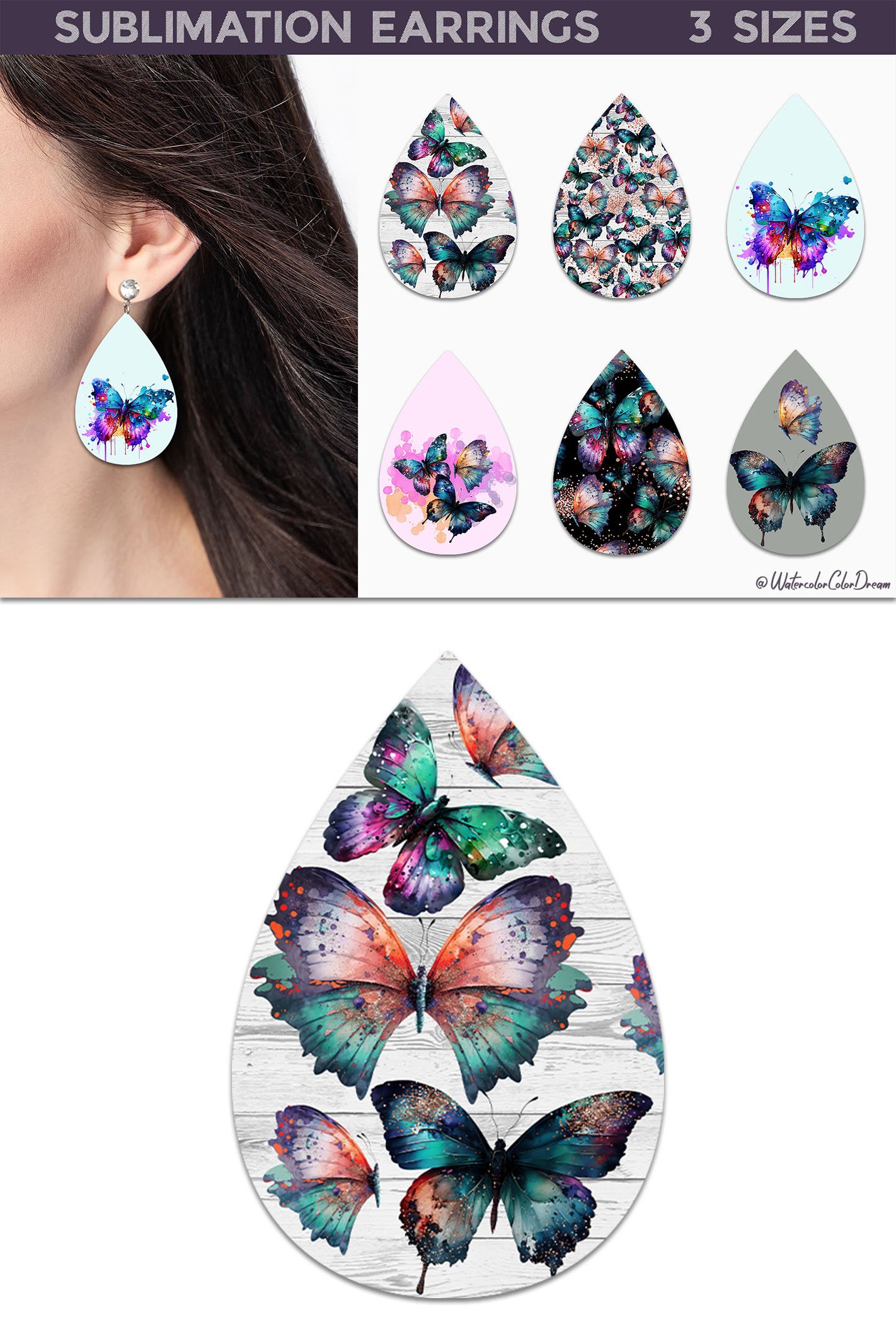 Butterfly Teardrop Earrings | Butterflies Earrings