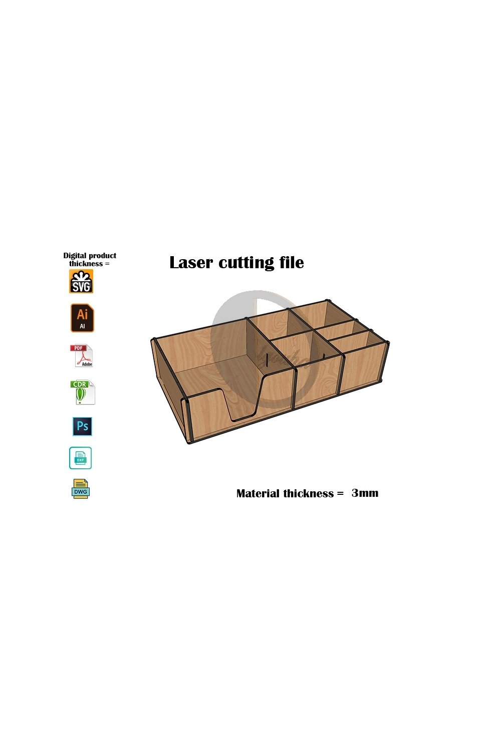 Organizer SVG 3mm -Laser Cutting File