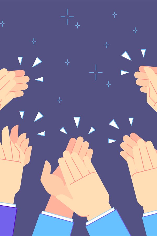 Applause hands. Hand claps, applauding congratulations and s