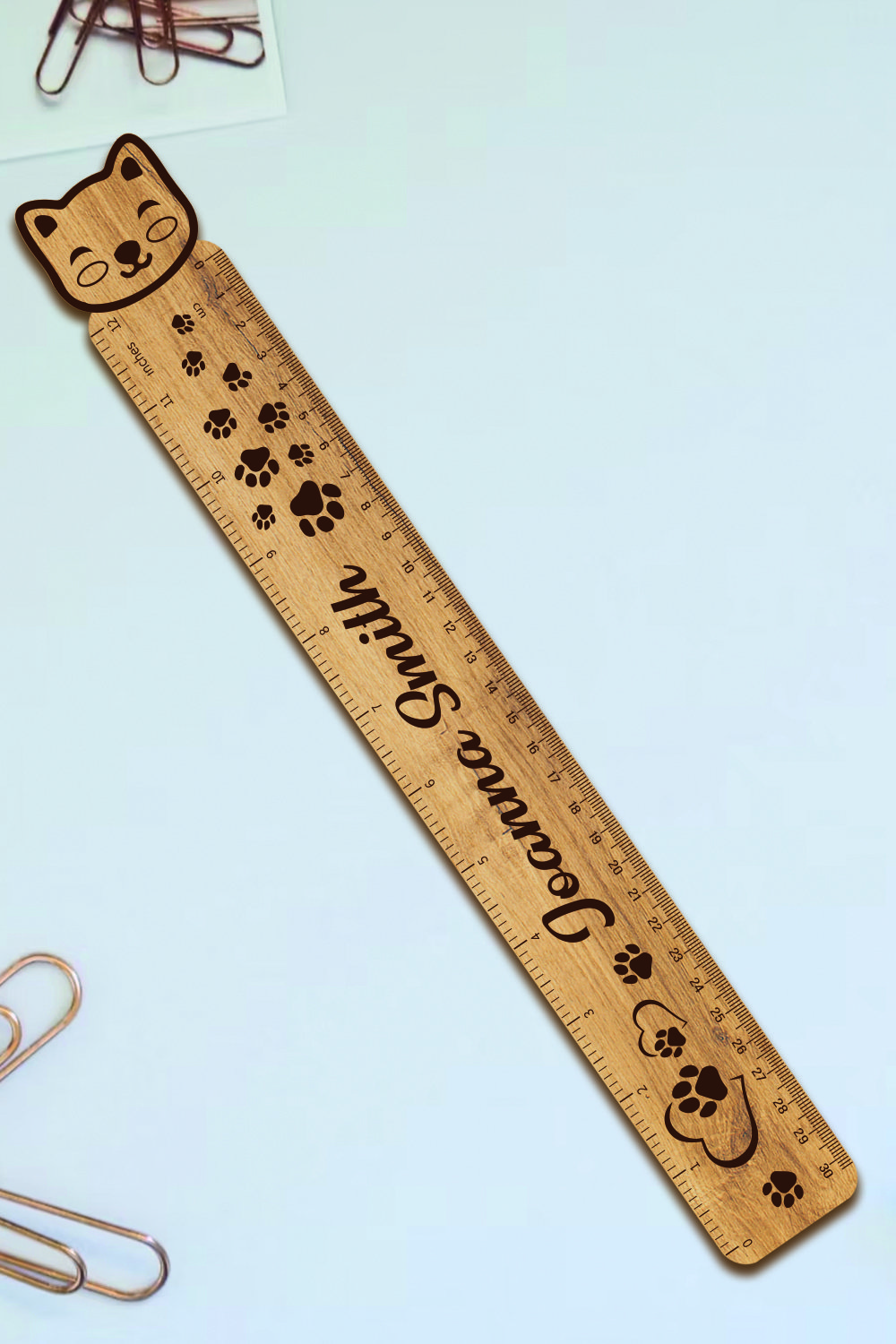 Kids Custom Ruler, Laser Cut Template With Personalized Name