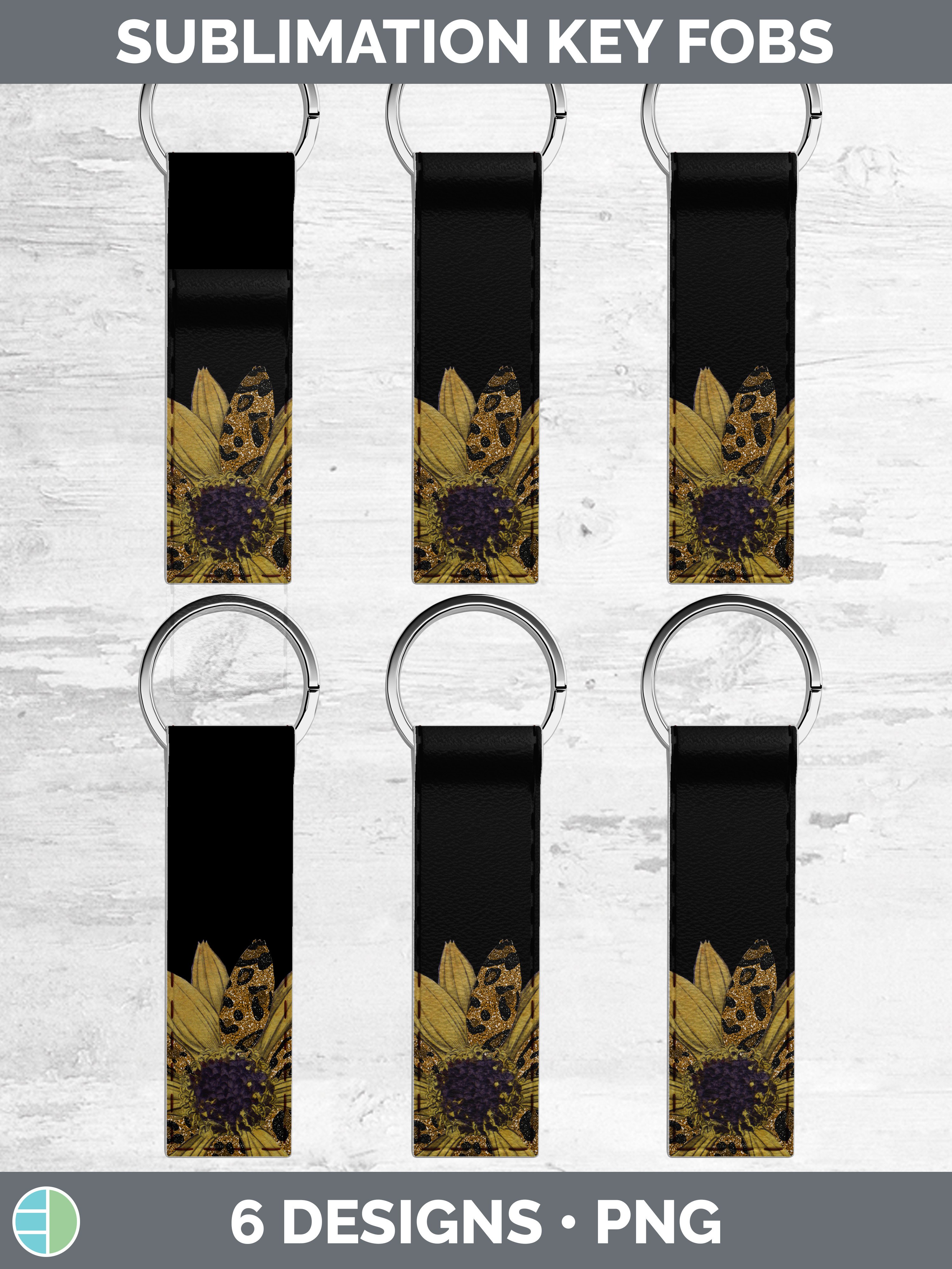 Butterfly Sunflowers Key Fob | Wristlet Sublimation