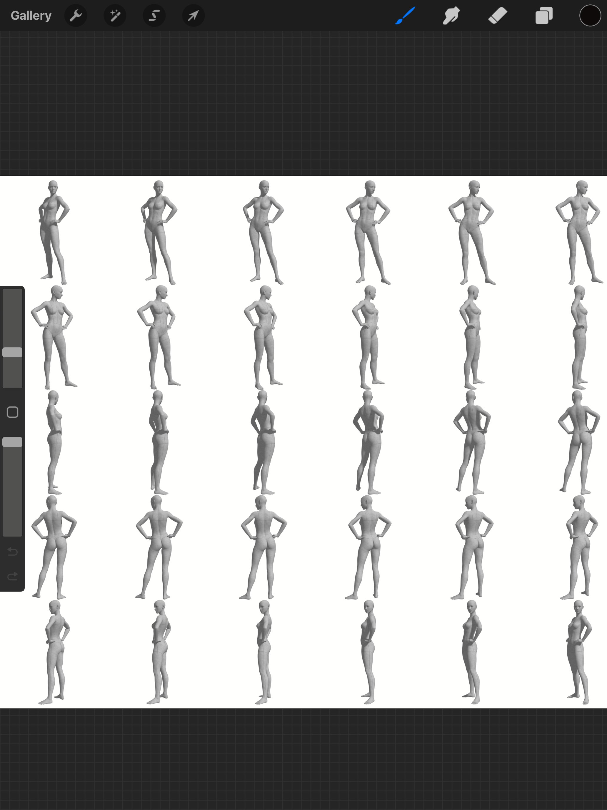 Female Figure Model Body Fashion Poses Set 2 Procreate Brush
