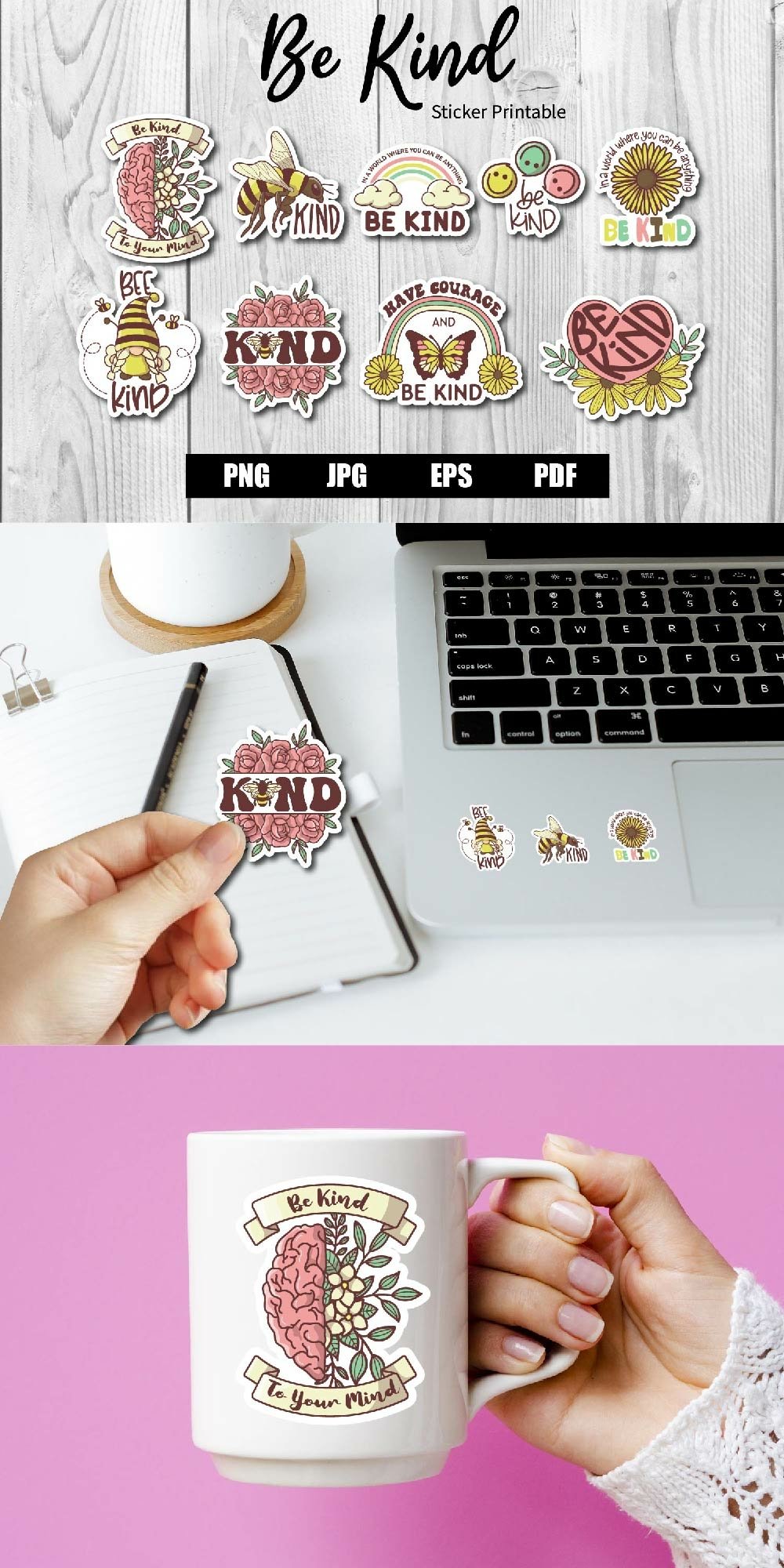 Be Kind Sticker Printable Bundle
