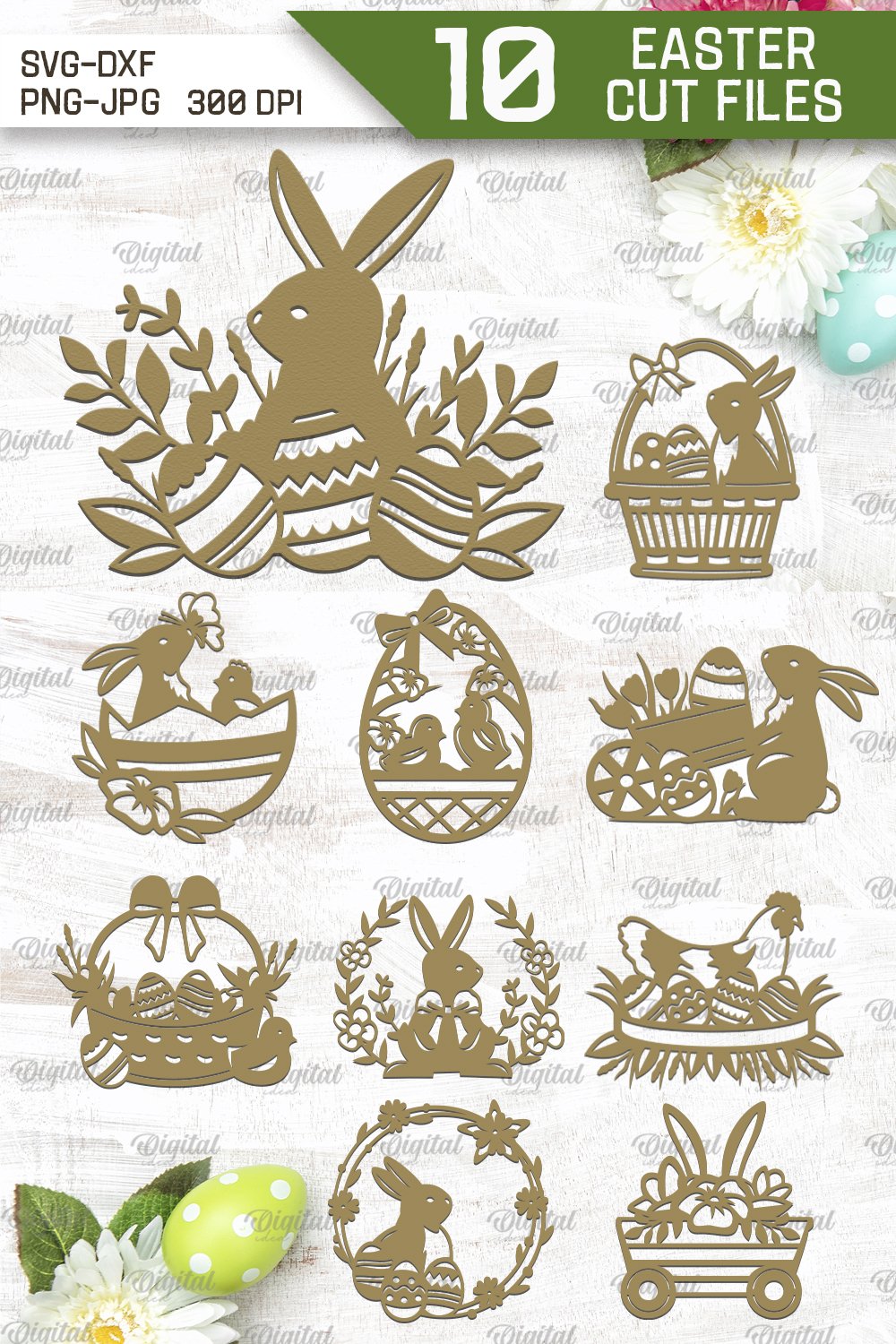 Easter Paper Cut Bundle. Easter Decor Laser Cut SVG