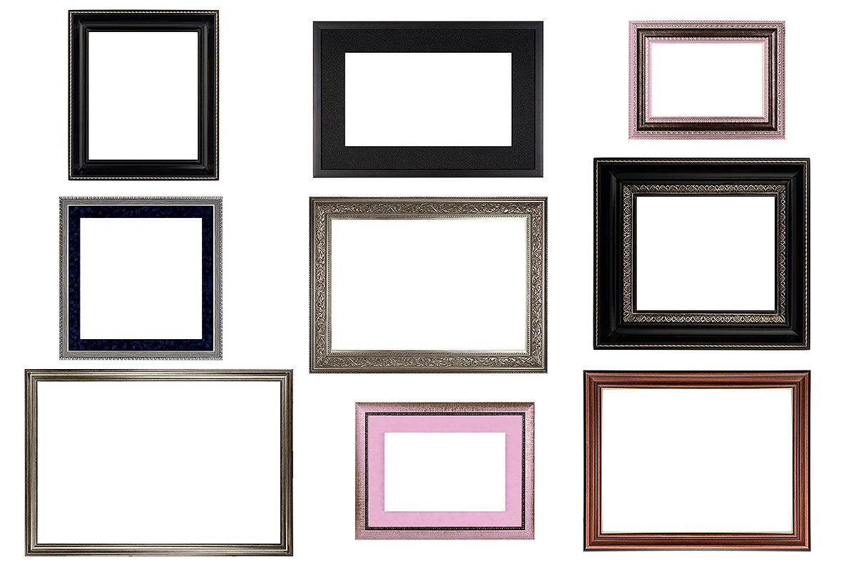BUNDLE Color set mockup canvas frames isolated (1541202)