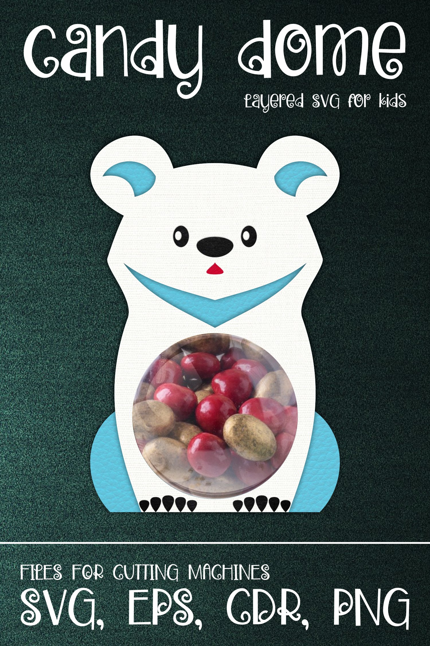 Polar Bear Candy Dome | Christmas Paper Craft Template